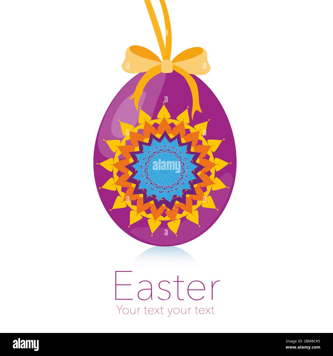 Happy Easter hanging kaleidoscope symbol egg vector card Stock Vector ...