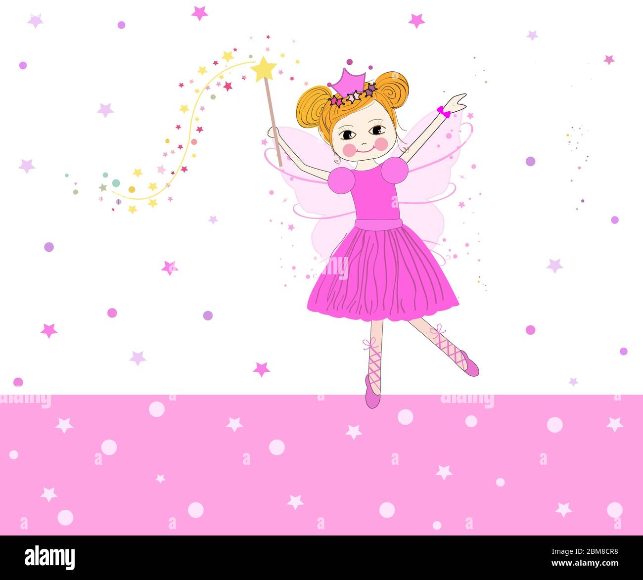 Lovely fairy tale vector with pink stars Stock Vector Image & Art - Alamy