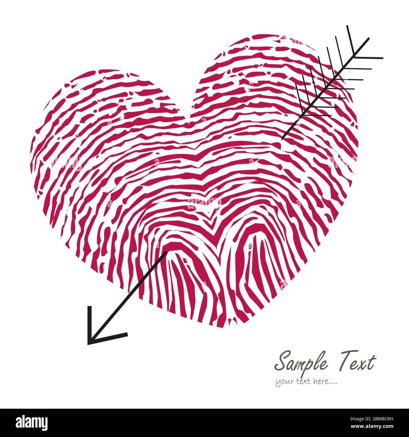 Fingerprint heart with arrow vector card Stock Vector Image & Art - Alamy