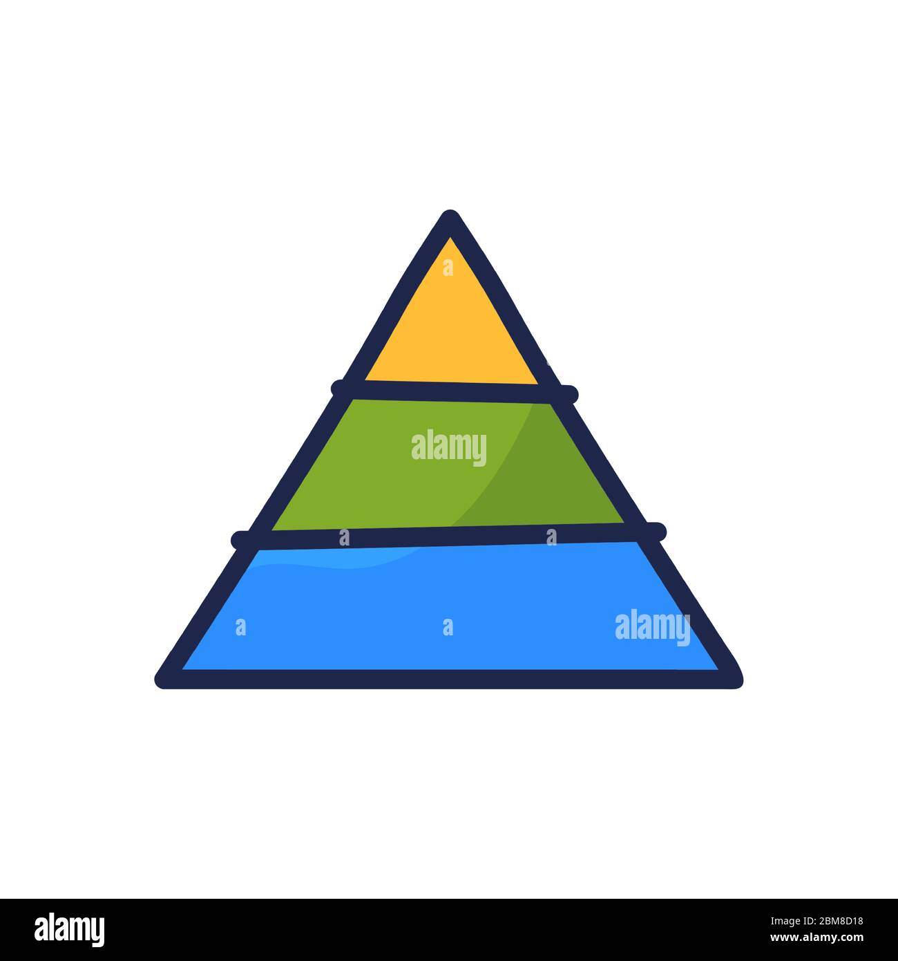 Pyramid chart vector line icon isolated on white background. Pyramid ...