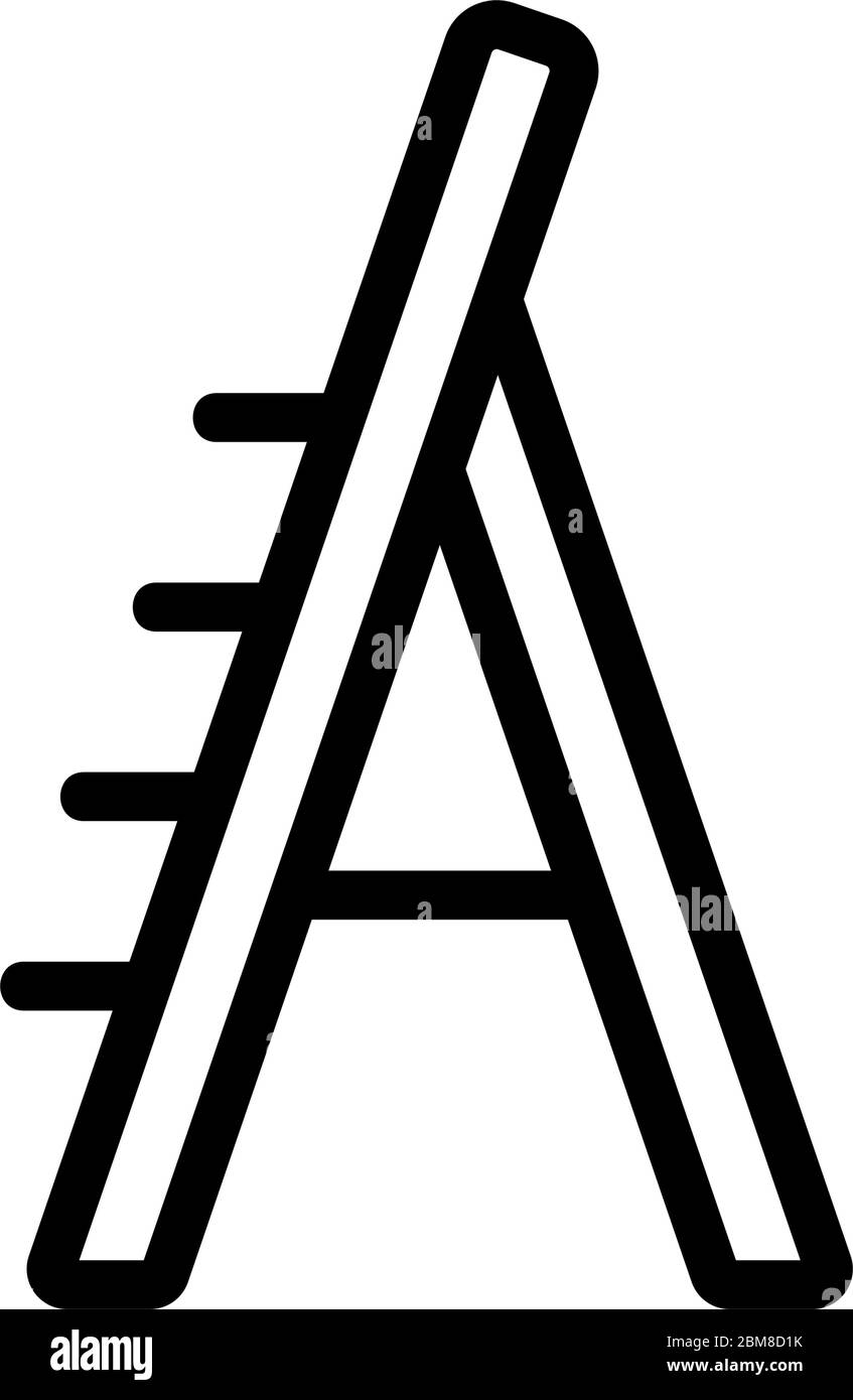 one-sided staircase with support side view icon vector outline ...