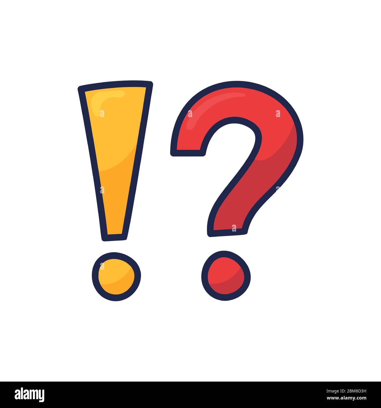 Exclamation mark and question mark sign icon. Symbol on white ...
