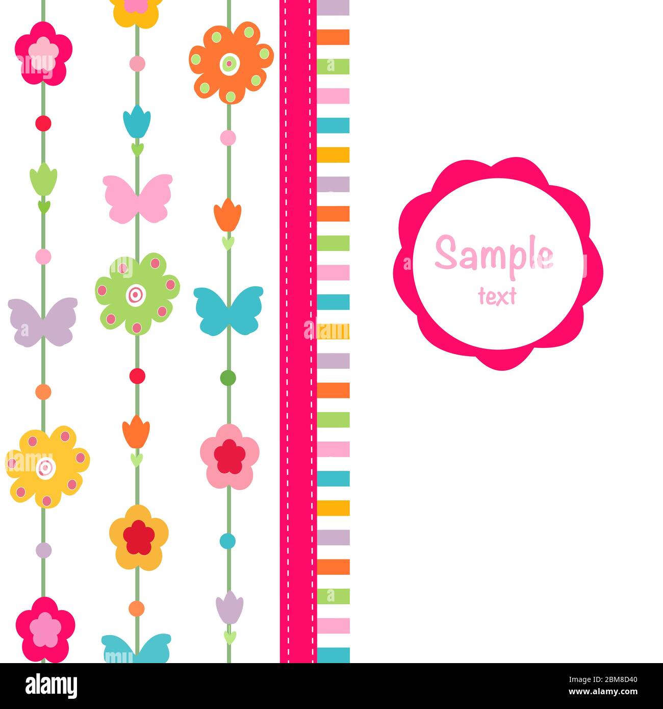 Spring flower, butterfly vector greeting card Stock Vector Image & Art ...