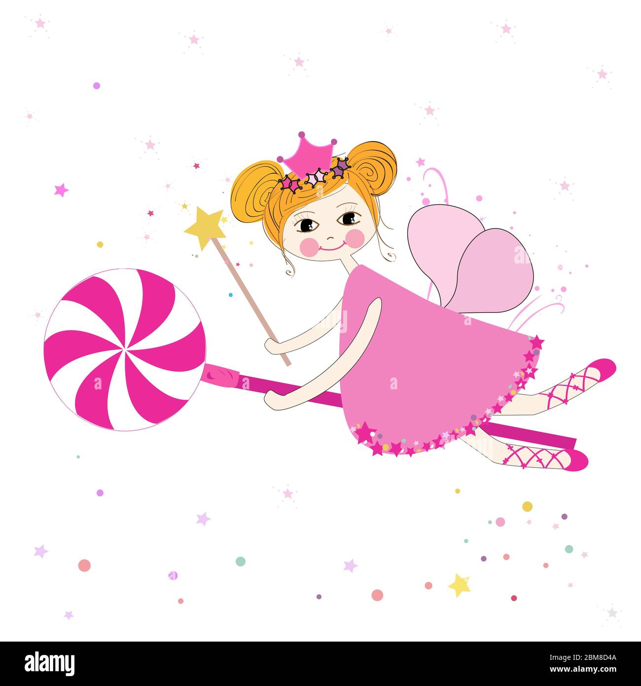 Lovely fairy with candy vecto Stock Vector Image & Art - Alamy