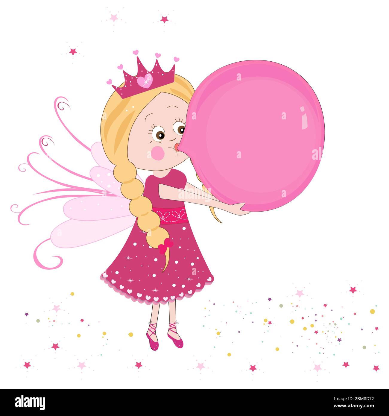Cute fairy tale inflating a balloon vector Stock Vector Image & Art - Alamy