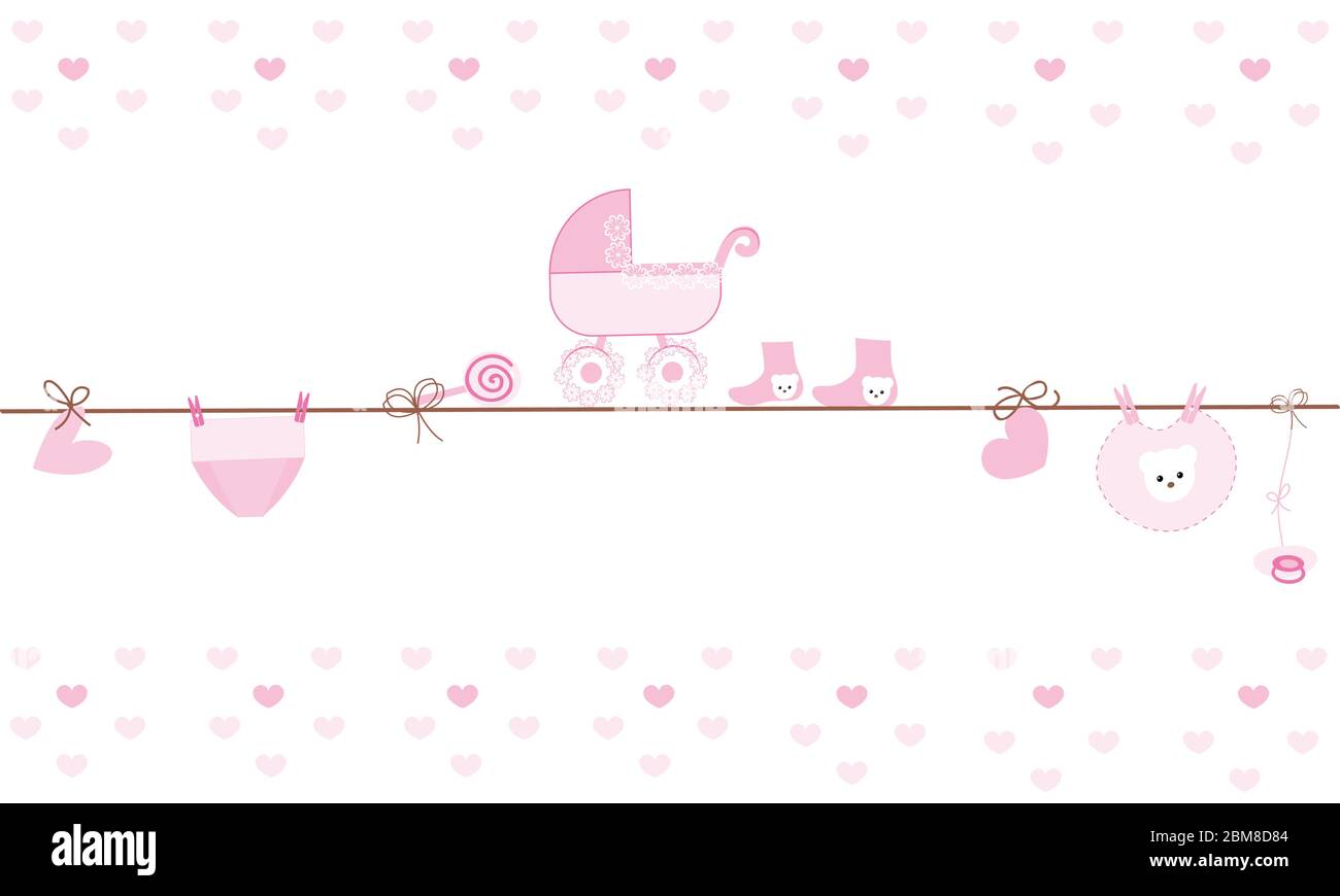 Hanging baby girl symbols vector greeting Stock Vector Image & Art - Alamy