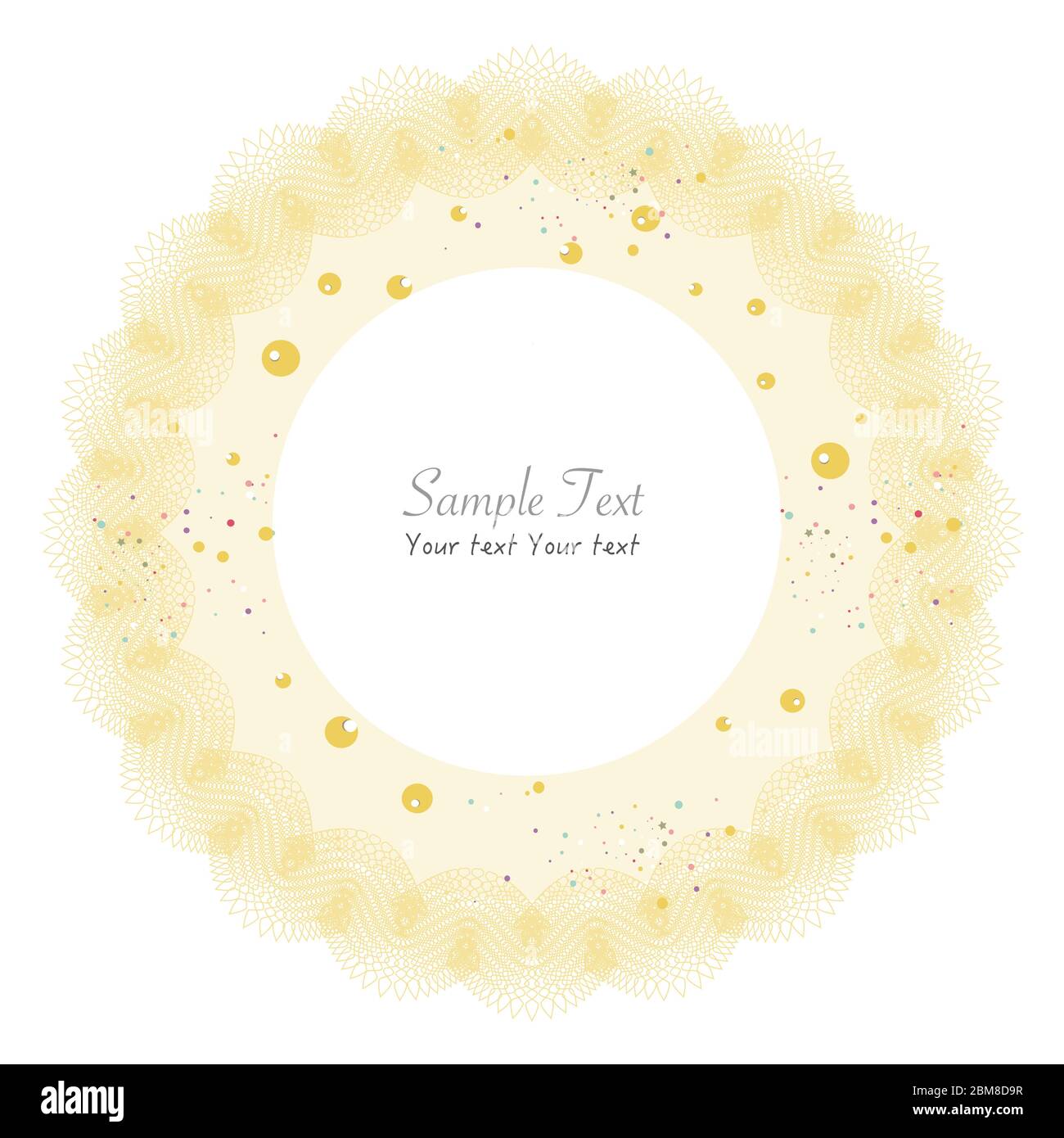 Retro lace elegant yellow frame vector background Stock Vector Image ...