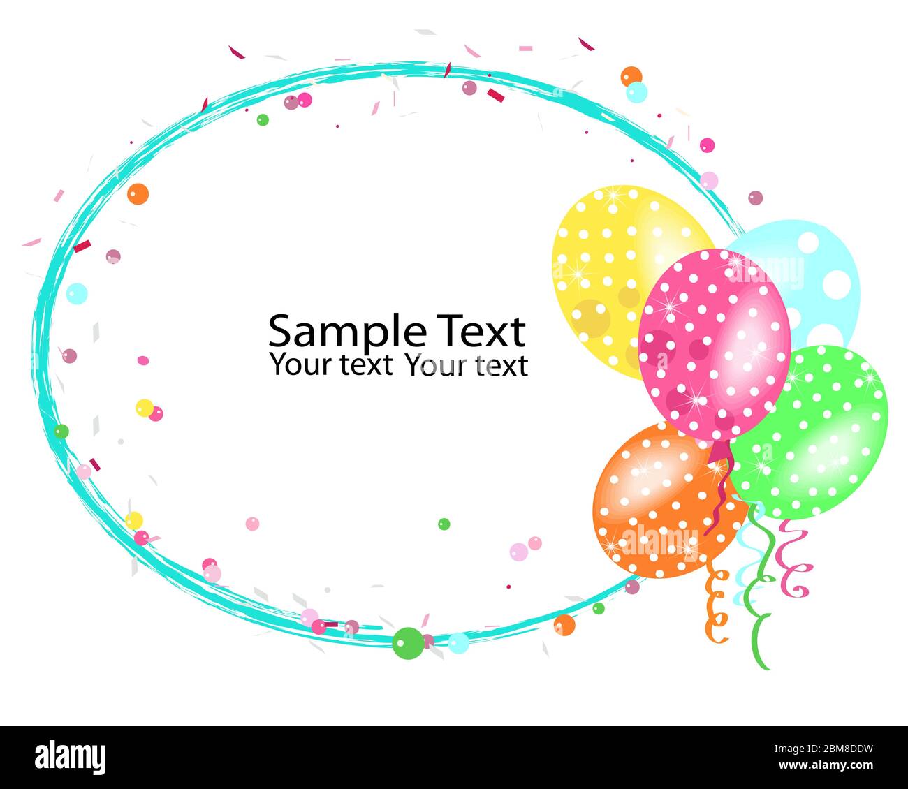 Colorful balloons frame with confetti vector Stock Vector Image & Art ...