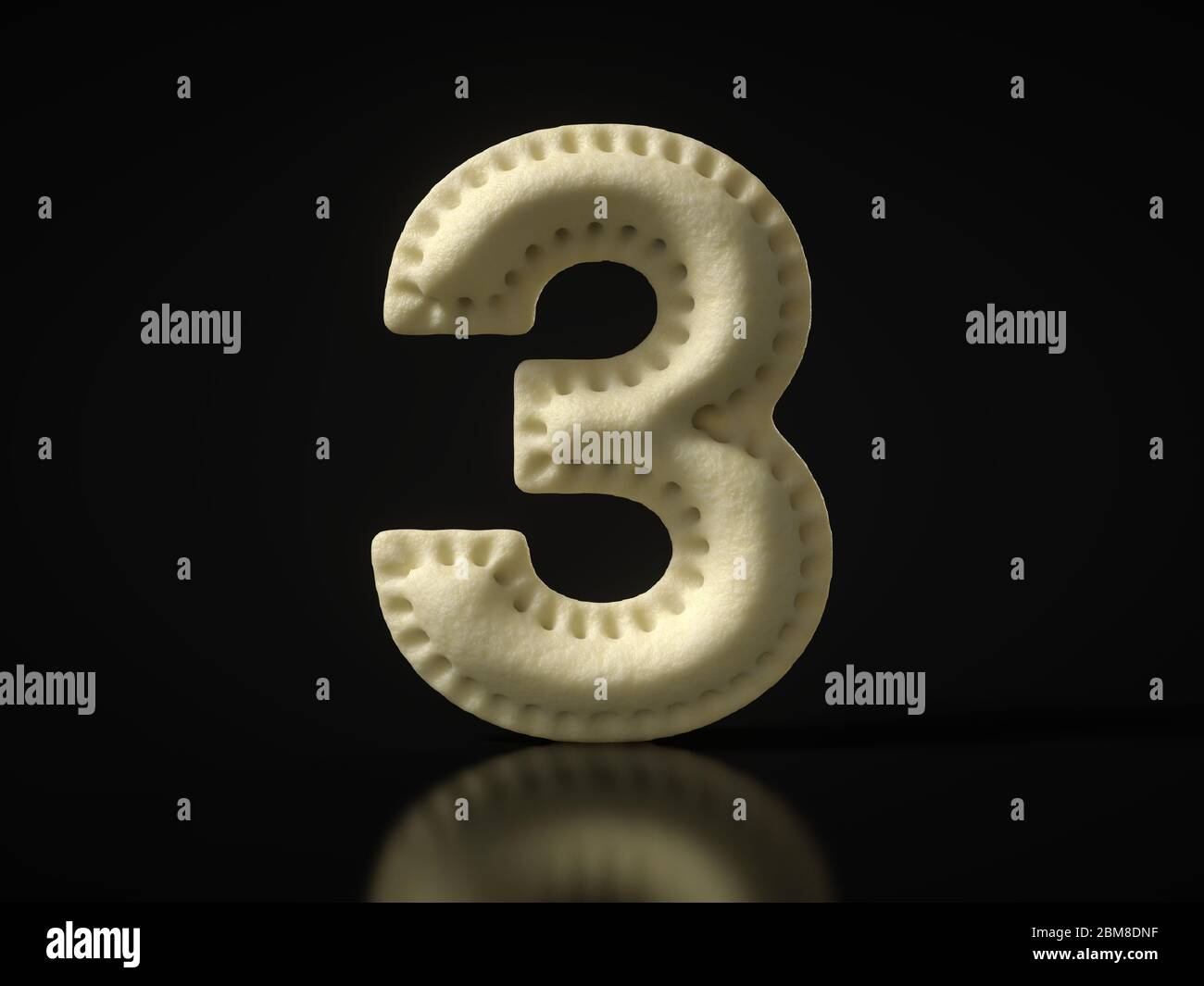 Number 3 sheped dumpling on black background. suitable for turkish ...