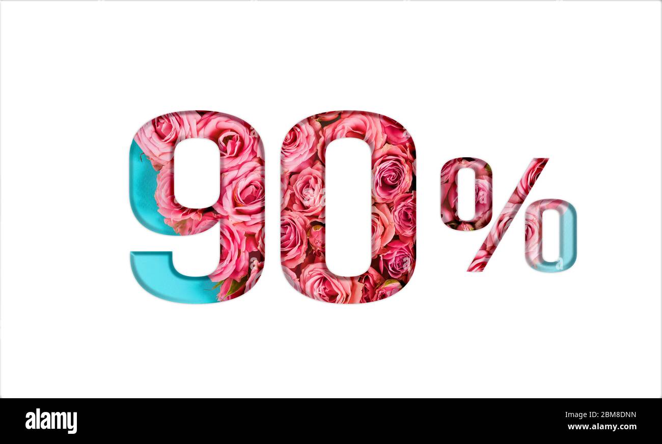 Valentine's day sales. 90 percent discount on promotion on blue poster ...