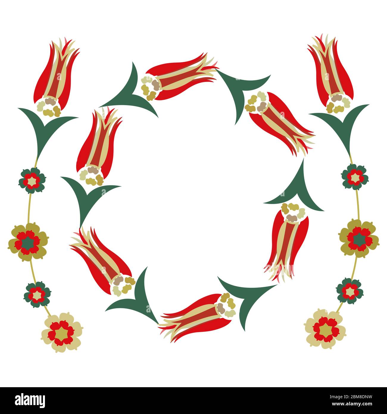 Ottoman tulips and flowers background vector Stock Vector Image & Art ...
