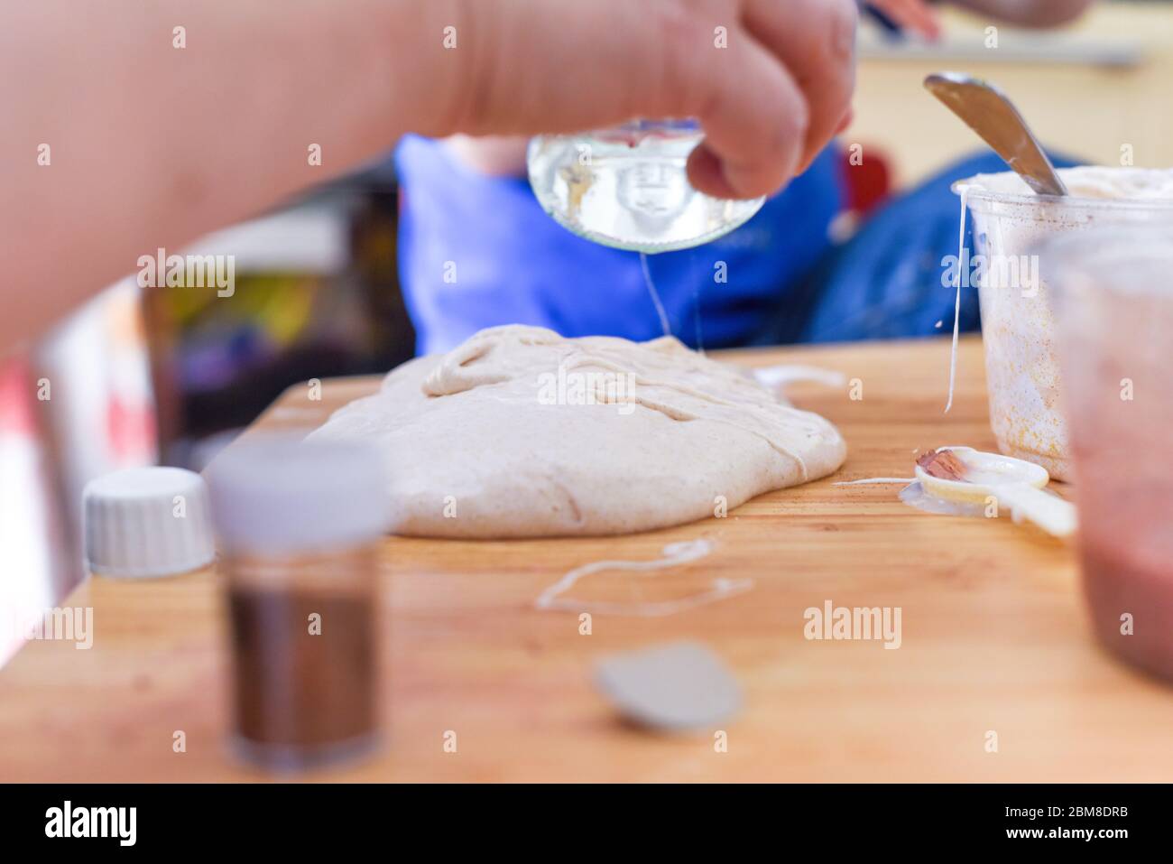 Kids Have Fun Learning At Home Making Slime In A Creative Science