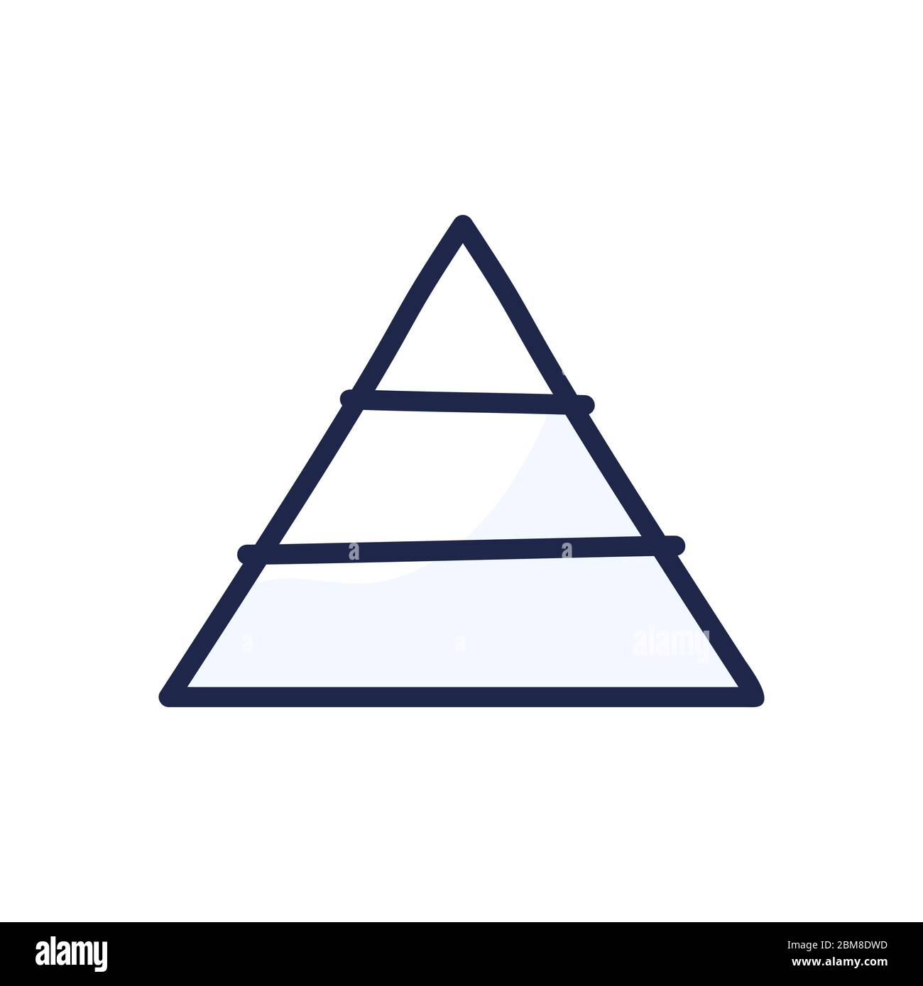 Pyramid chart vector line icon isolated on white background. Pyramid ...