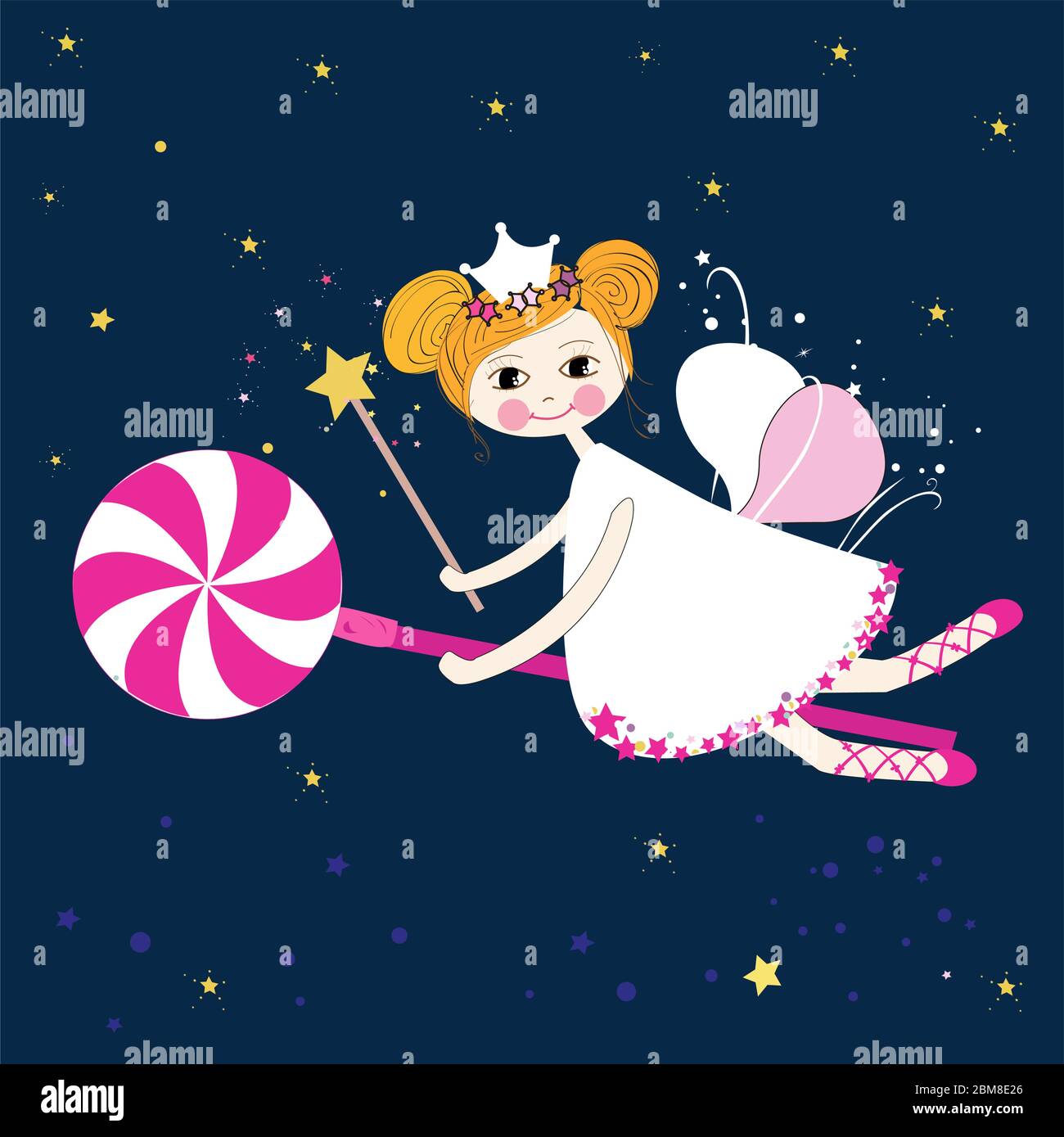 Lovely fairy with candy night vector Stock Vector Image & Art - Alamy