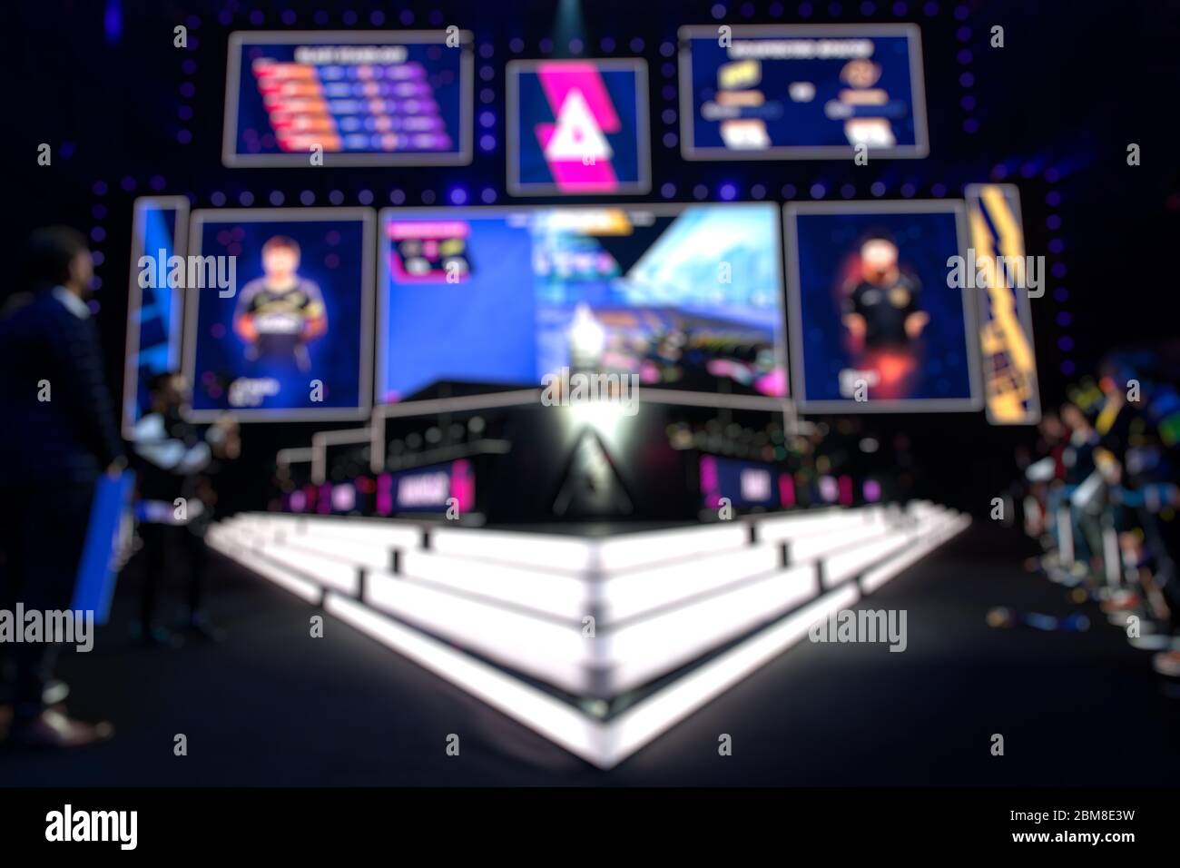 Blurred background of an esports event - The winner of tournament team ...