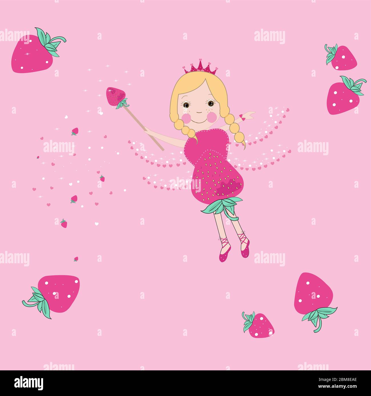 Strawberry cute fairy tale vector Stock Vector Image & Art - Alamy