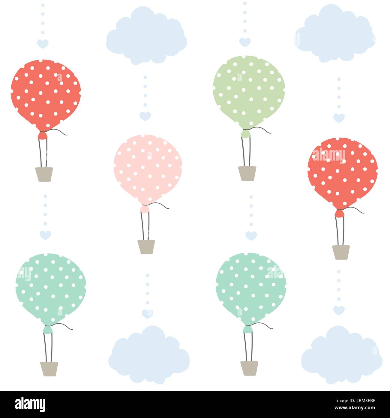 Balloon and clouds pattern vector background Stock Vector Image & Art ...