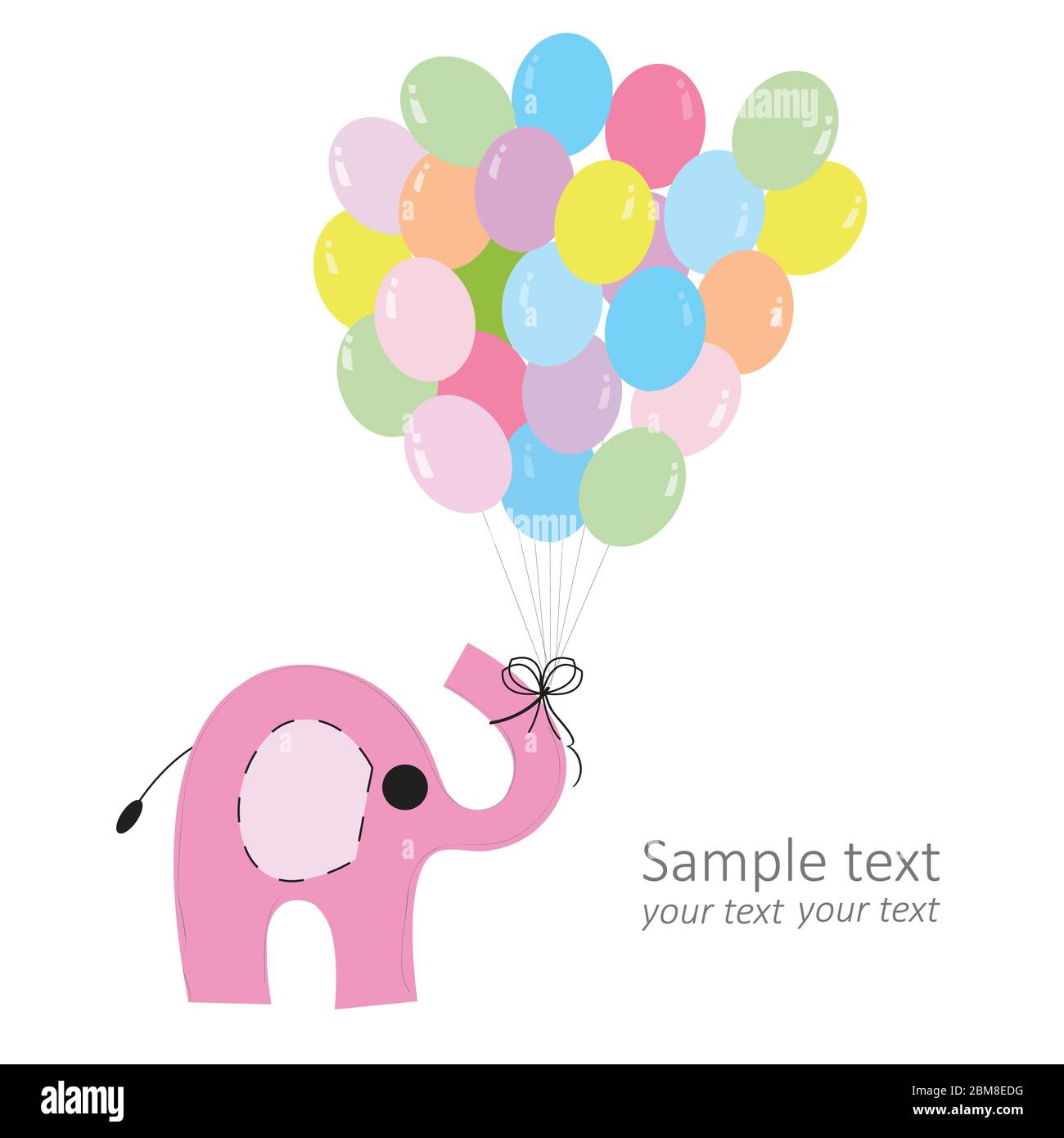 Happy very cute baby elephant with balloons Cut Out Stock Images ...