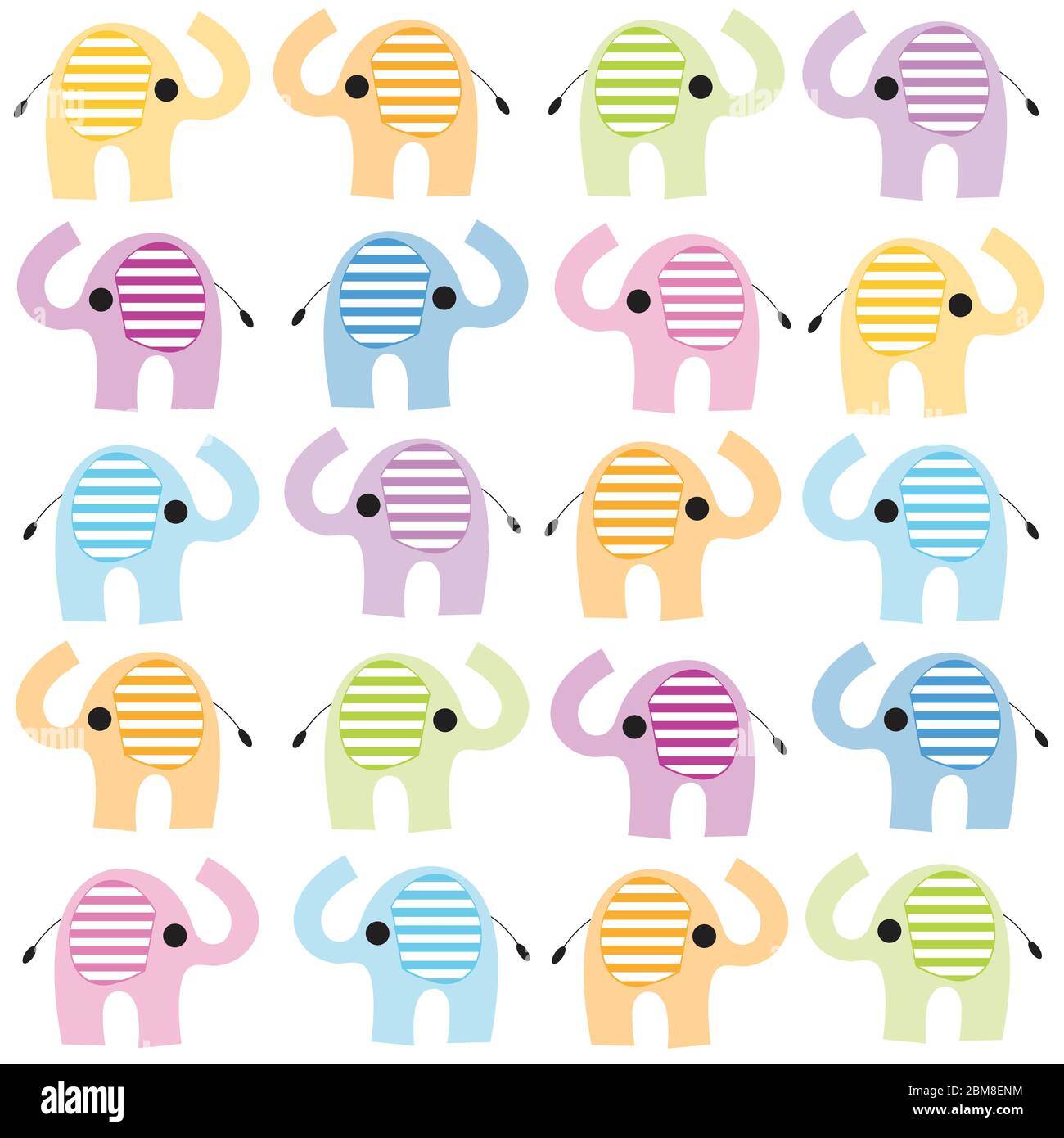 Colorful lined elephant pattern background Stock Vector Image & Art - Alamy