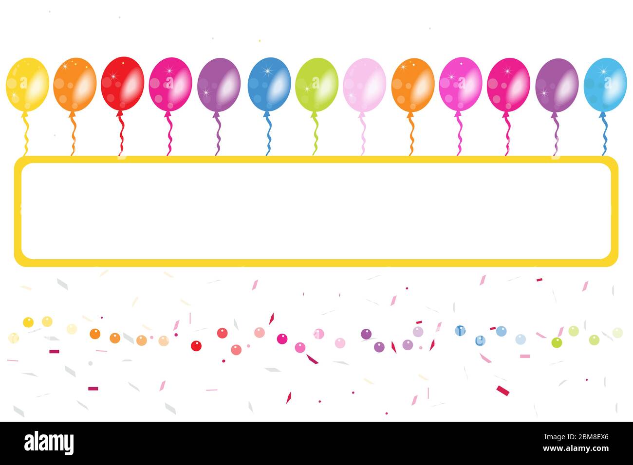Colorful ballons frame with confetti vector Stock Vector Image & Art ...