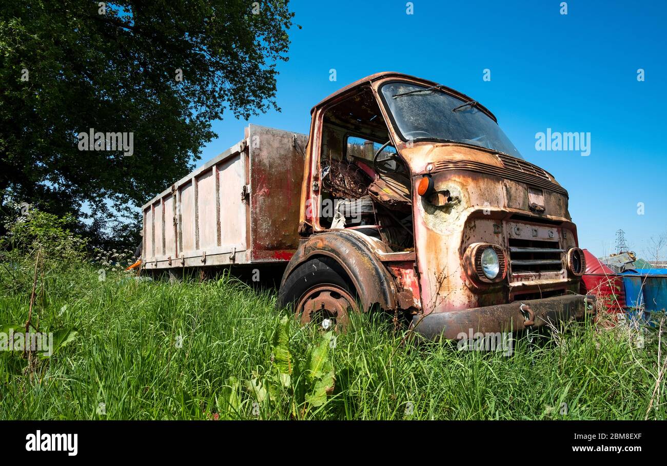 Rusty old abandoned Dodge truck Stock Photo - Alamy
