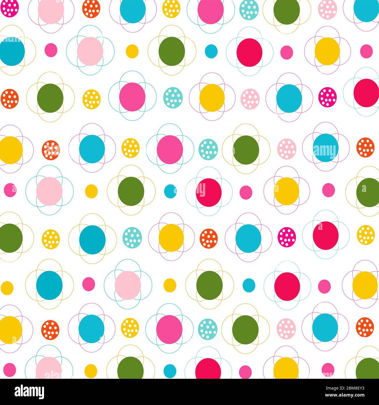 colorfull flowers and dots cute vector pattern Stock Vector Image & Art ...