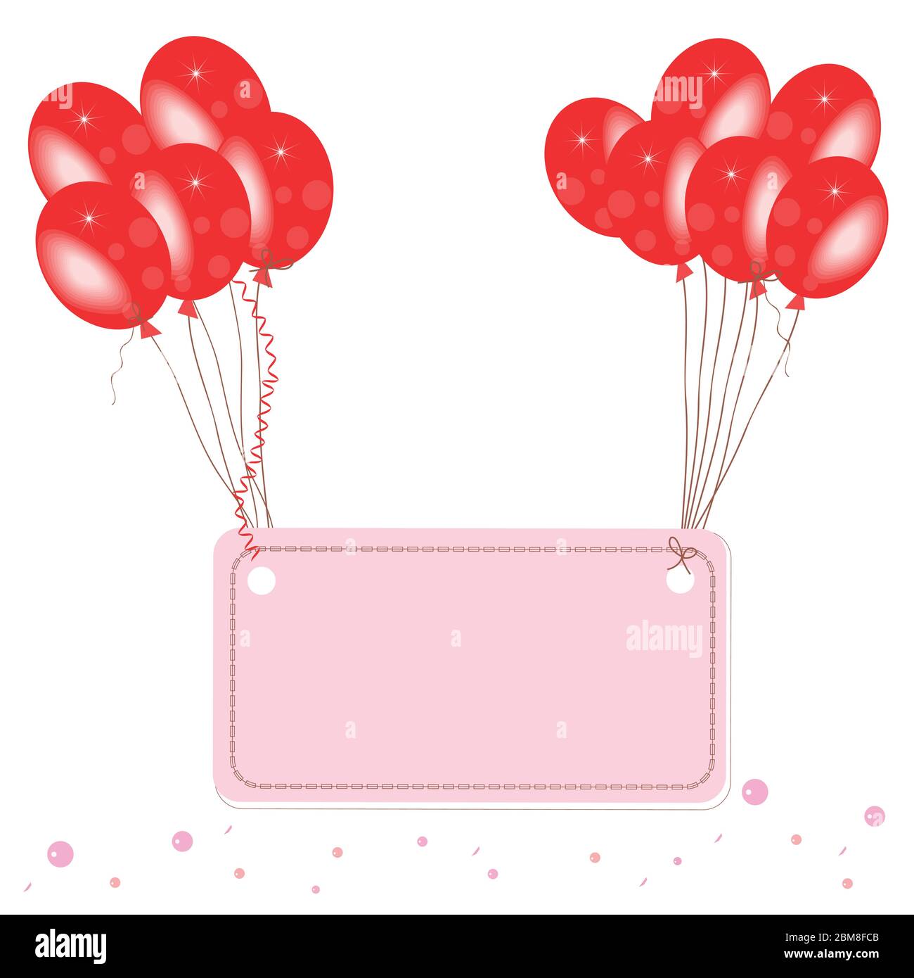 Red flying balloon place for text with confetti wallpaper Stock Vector ...