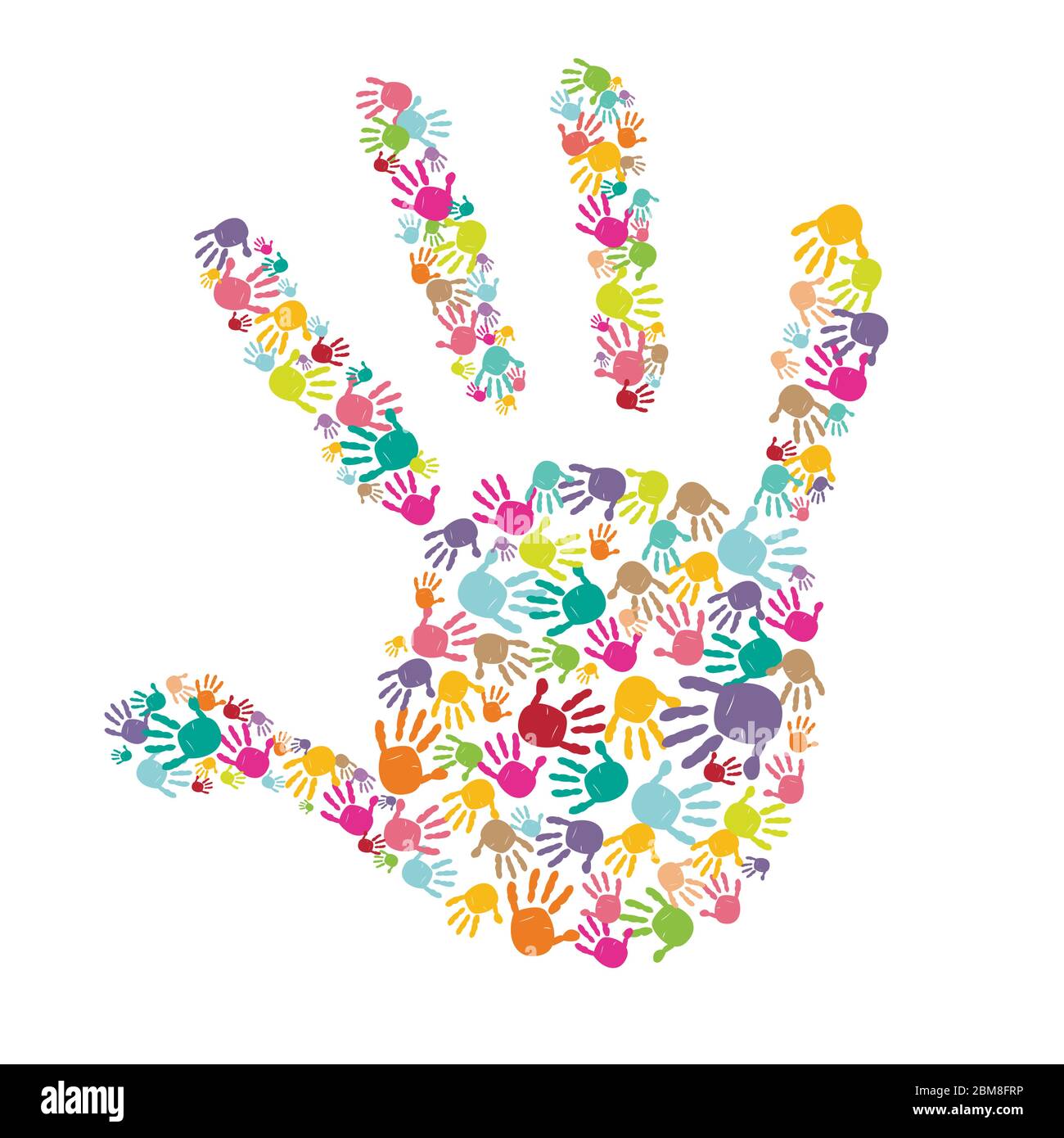 Made of colorful baby handprint kids hands Stock Vector Image & Art - Alamy