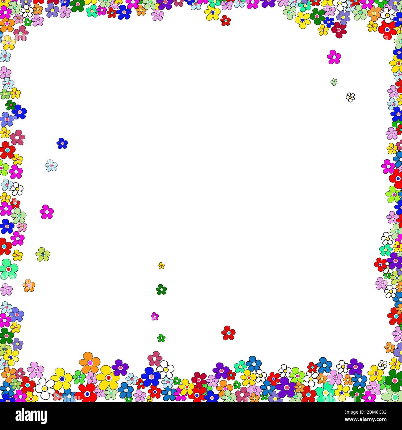 Cute colorful flower frame vector Stock Vector Image & Art - Alamy