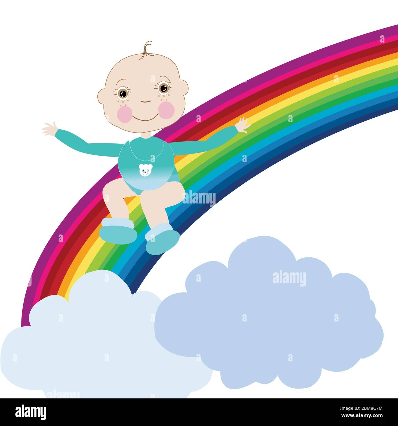Baby and rainbow vector Stock Vector Image & Art - Alamy