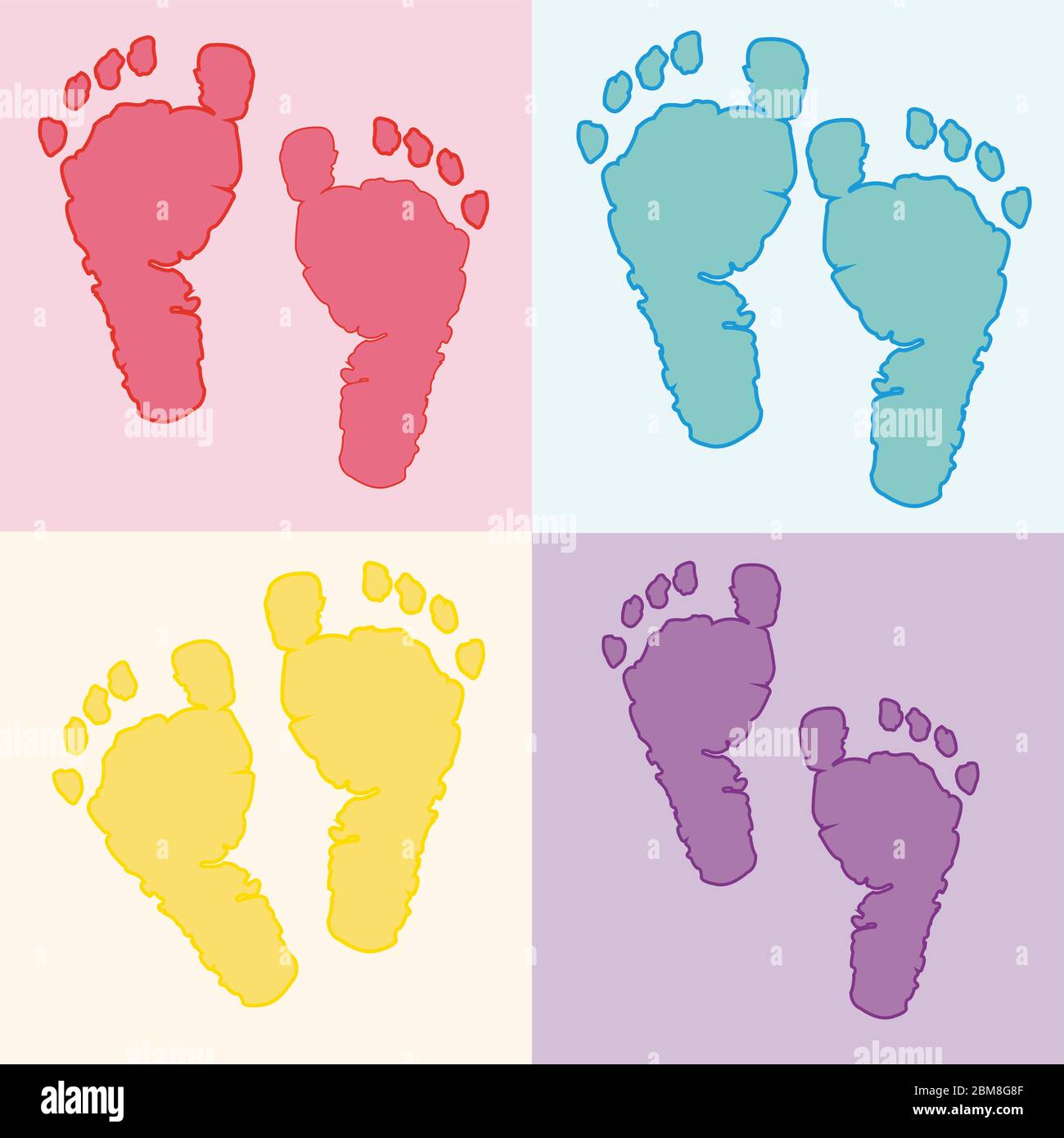 colorful baby footprint vector Stock Vector Image & Art - Alamy