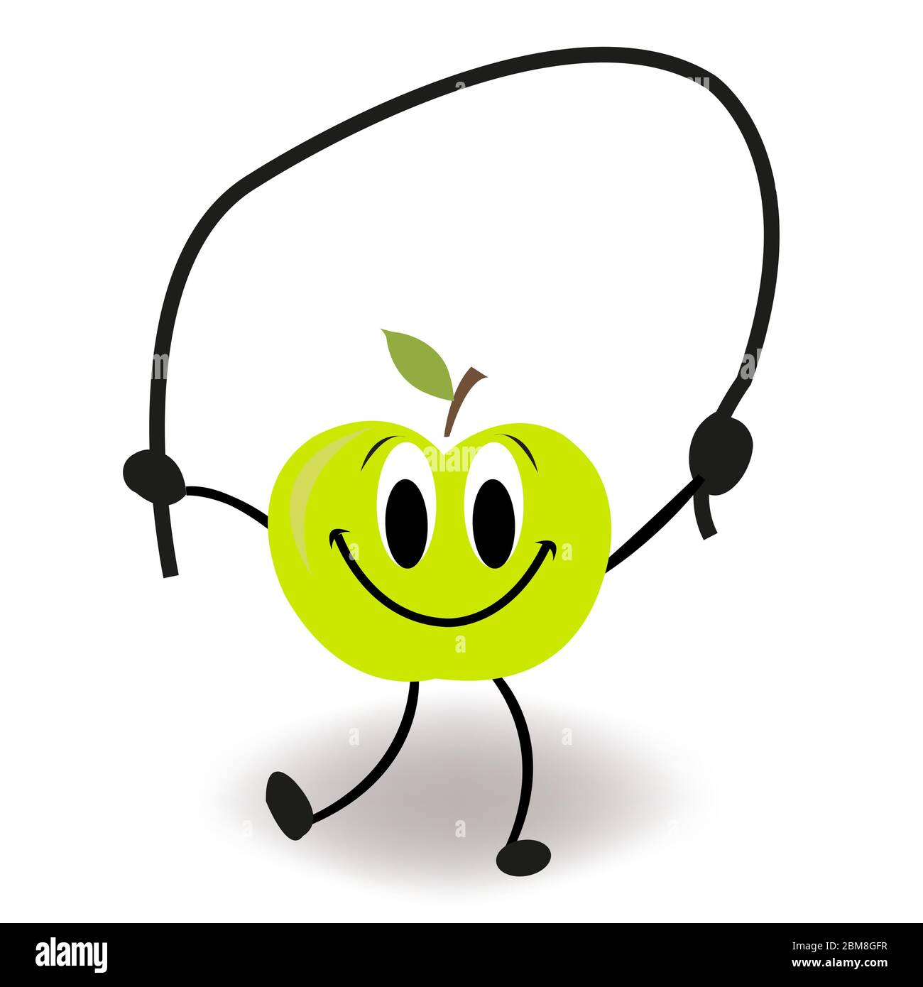 Funny cartoon apple skipping rope vector Stock Vector Image & Art - Alamy