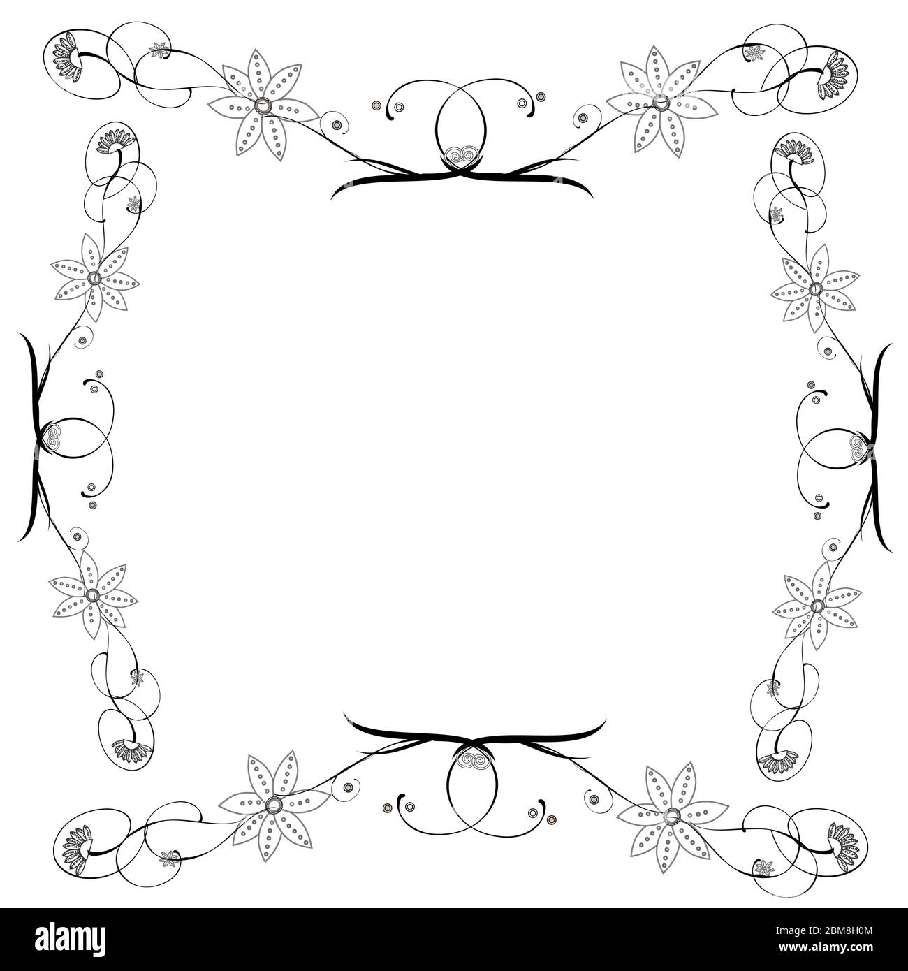 abstract flower frame decoration vector Stock Vector Image & Art - Alamy