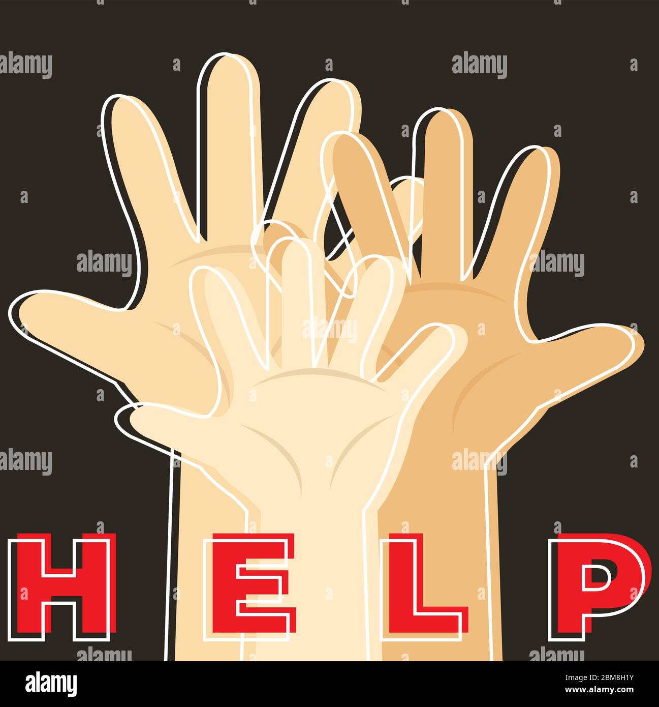 Simple Vector Illustration of Ask for Help Sign with Unique Style Stock ...