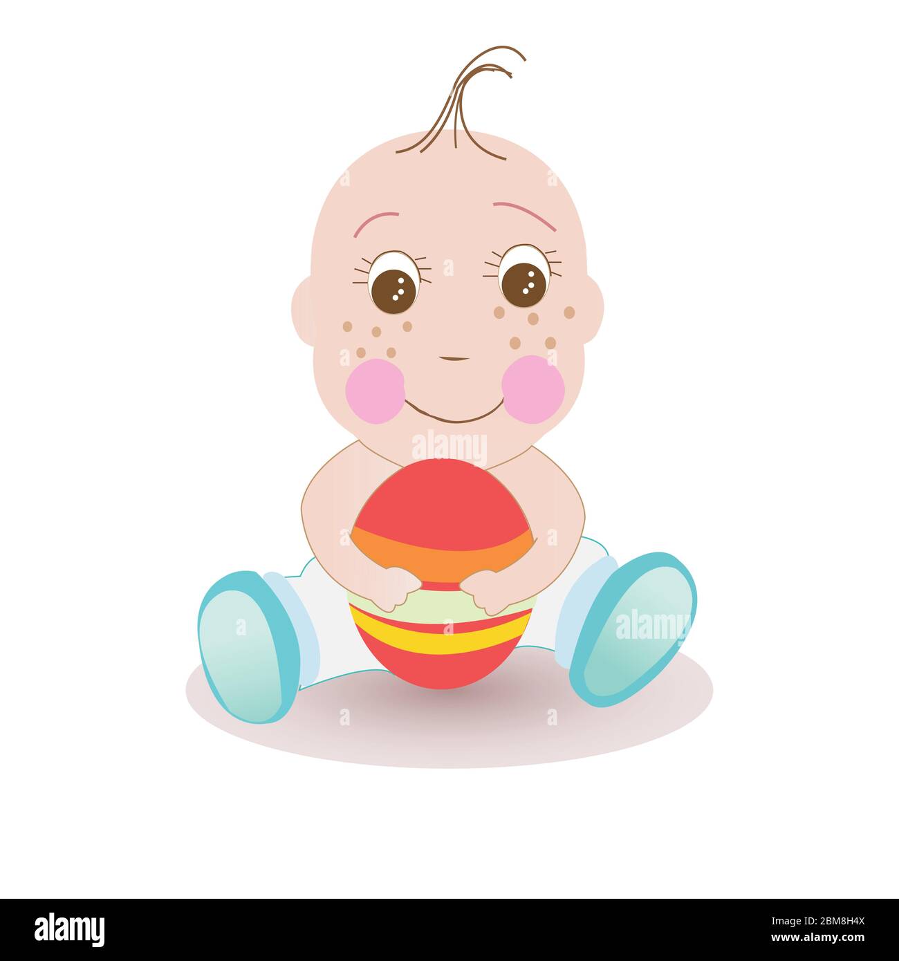baby playing with ball vector Stock Vector Image & Art - Alamy
