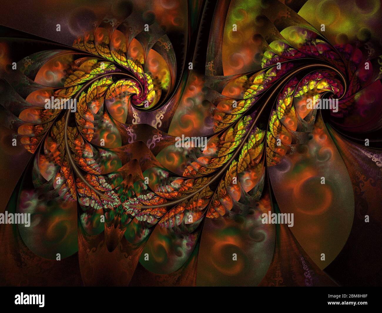 Beautiful fractal floral art. Computer generated graphics. Abstract ...