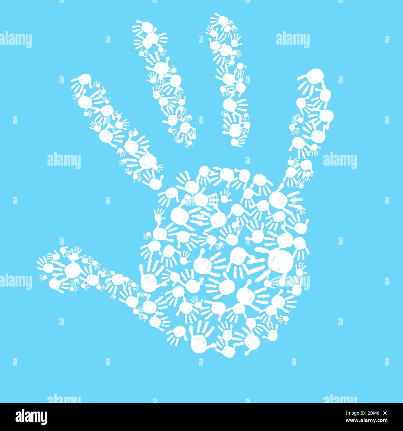 Blue baby handprint kids hands vector Stock Vector Image & Art - Alamy