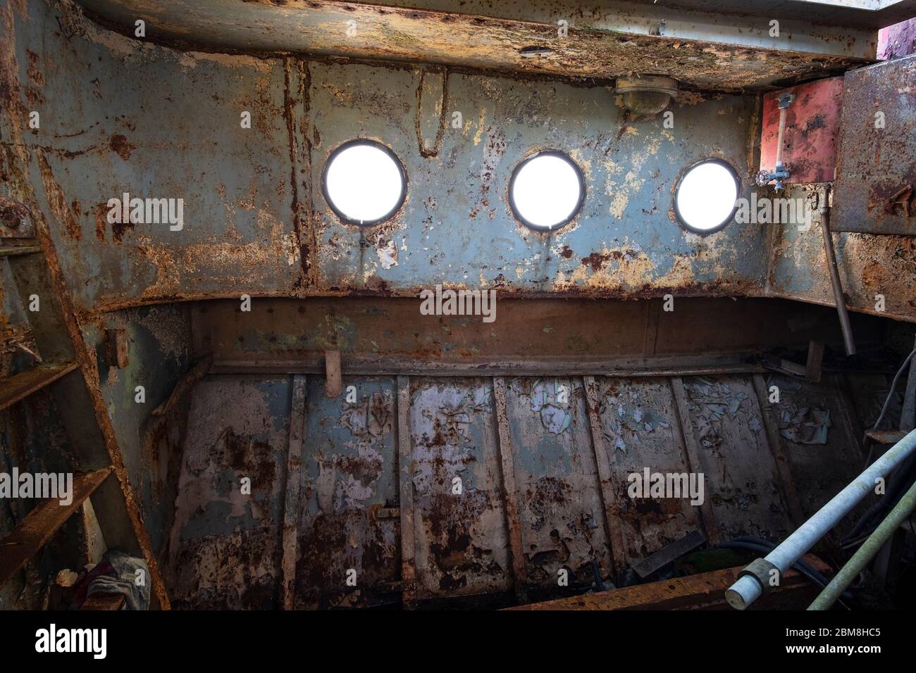Interior of a steel hulled barge Stock Photo - Alamy