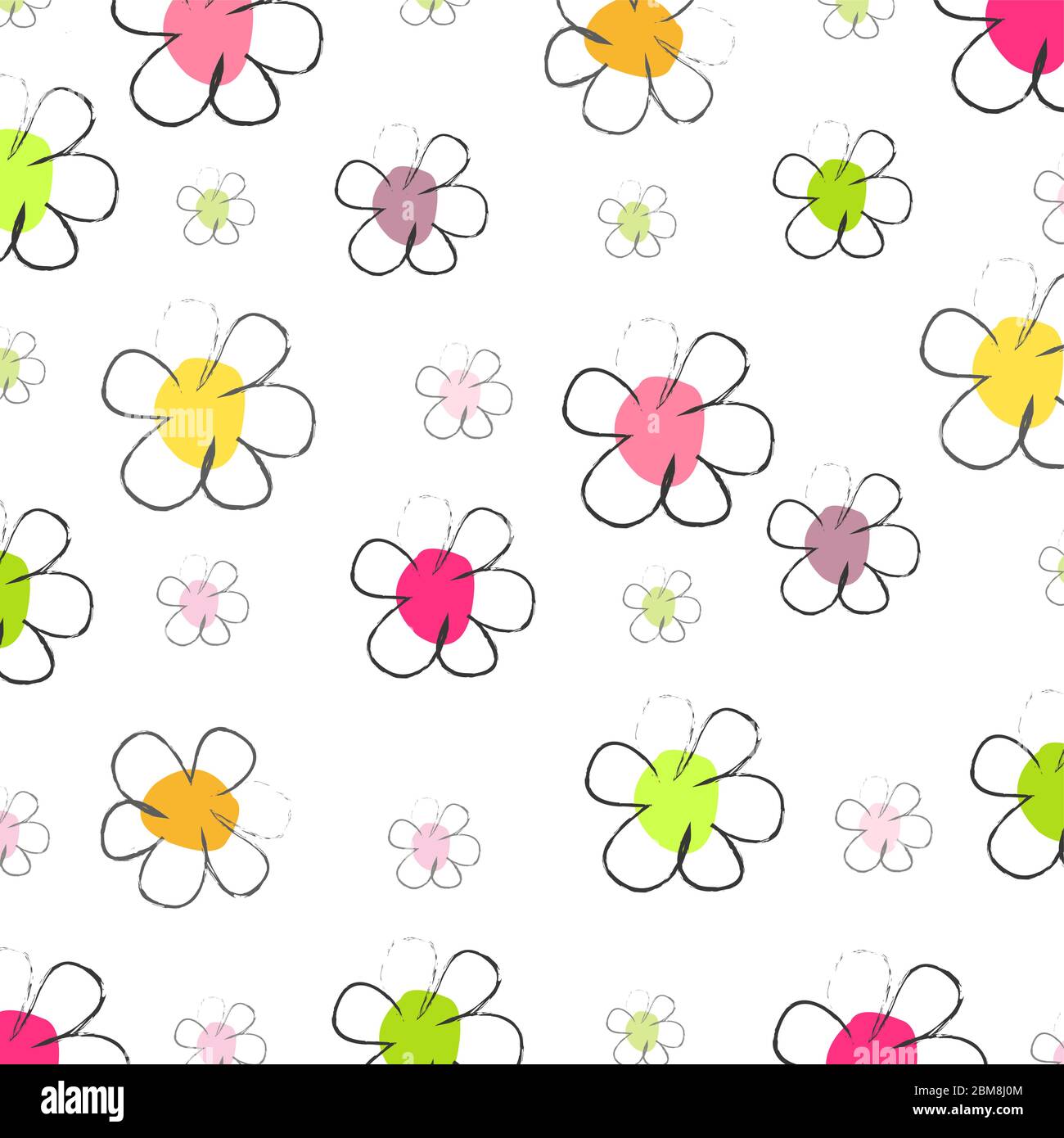 seamless daisy flower pattern illustration Stock Vector Image & Art - Alamy