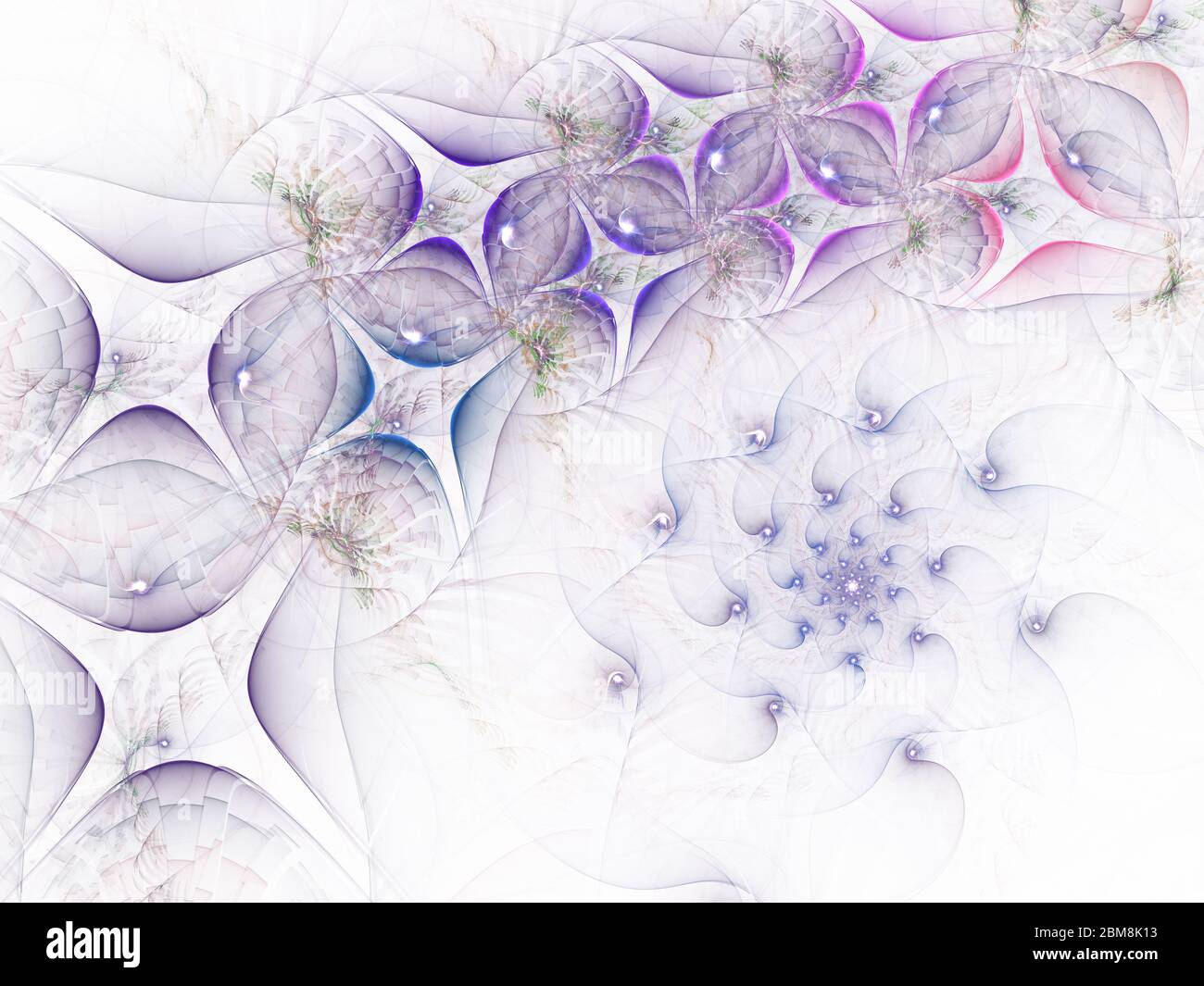 Dynamic flowing natural forms. Flowers and spirals. Mysterious ...