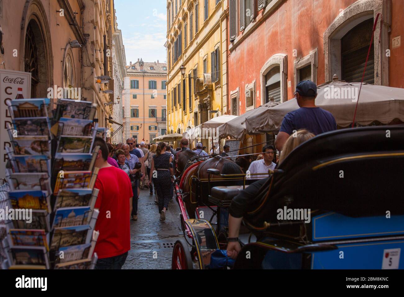 Busy side street near Trevi Fountain, Rome, Latium, Italy, Europe Stock ...