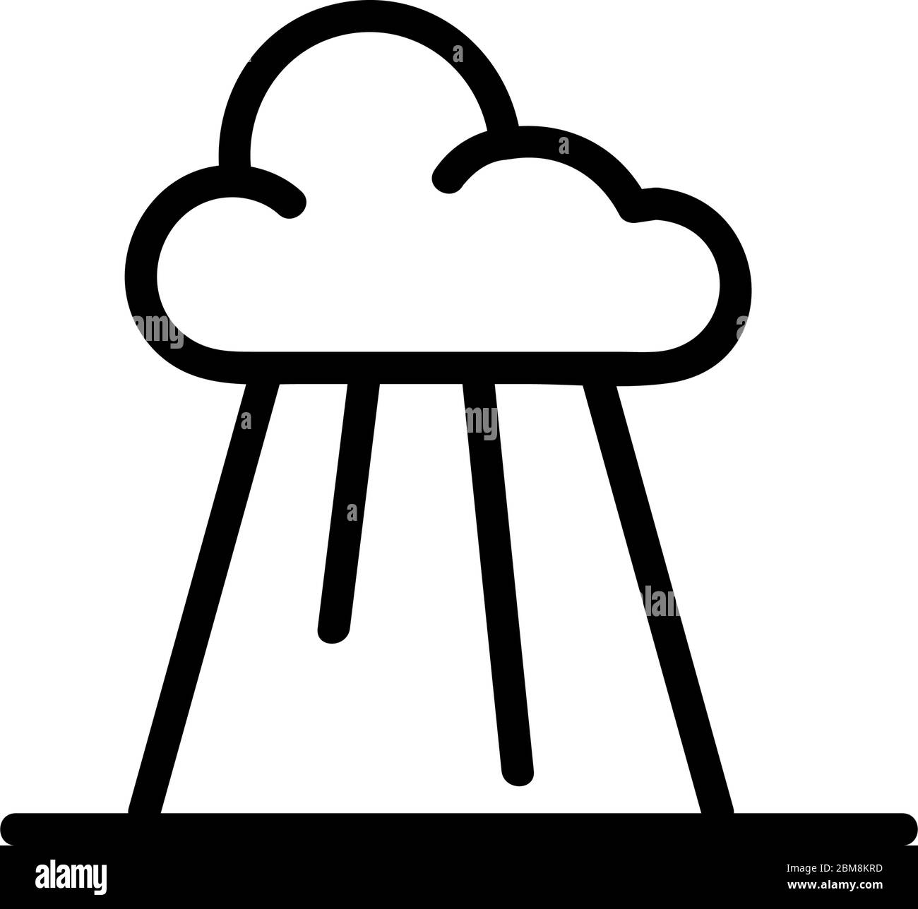 thundercloud with rain icon vector outline illustration Stock Vector ...