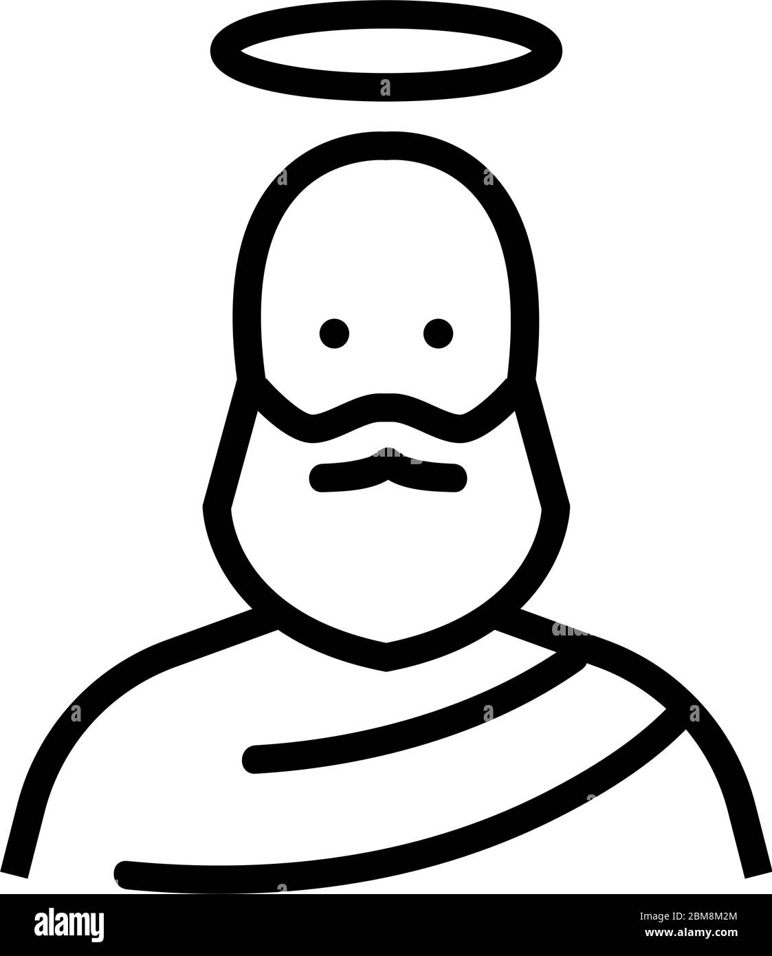 holy with halo among saints icon vector outline illustration Stock ...