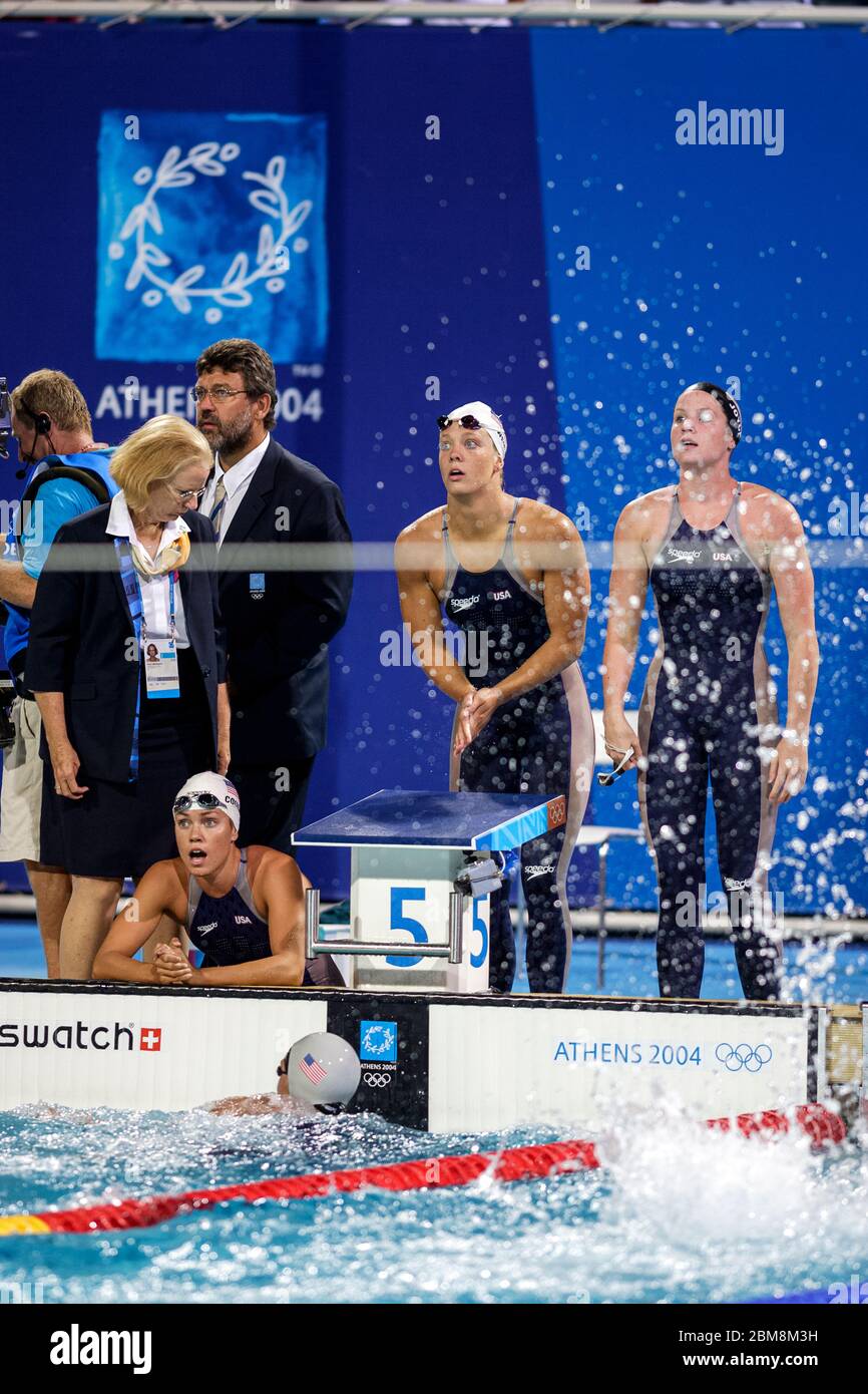 Jenny Thompson (USA) finishing her leg in the Women's 4 × 100 metre ...