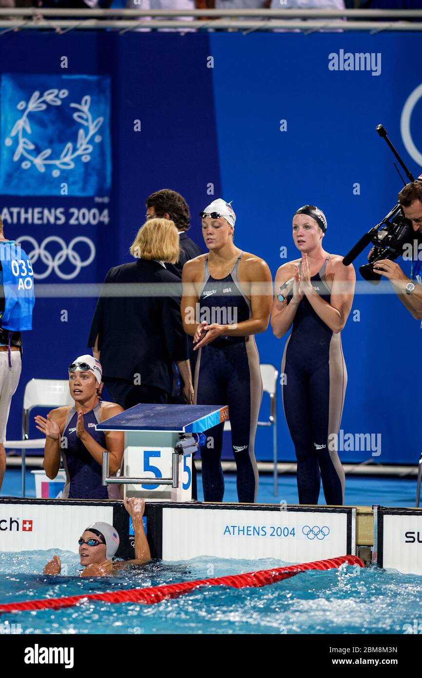 Jenny Thompson (USA) finishing her leg in the Women's 4 × 100 metre ...
