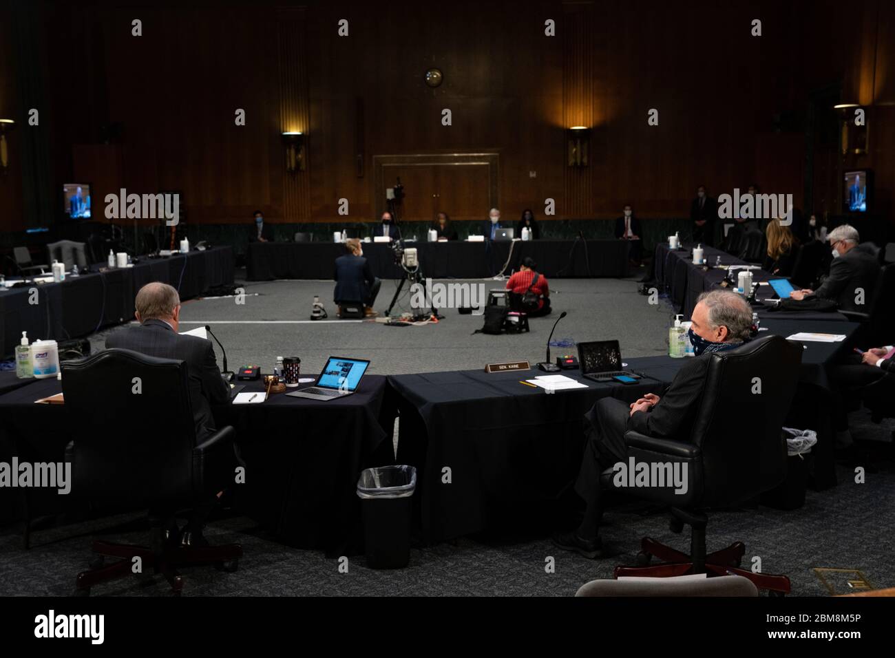 United States Senator Tim Kaine (Democrat of Virginia), listens as US ...