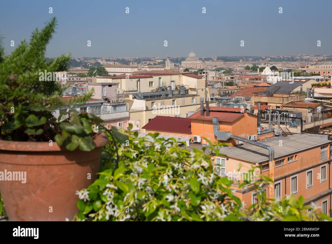 View over Rome from hotel terrace, Rome, Lazio, Italy, Italy, Europe ...