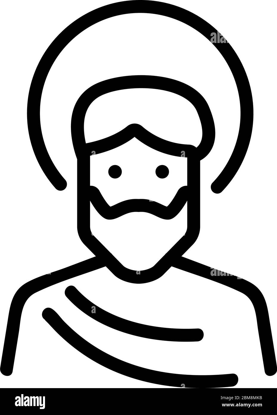 holy face with halo of saint icon vector outline illustration Stock ...