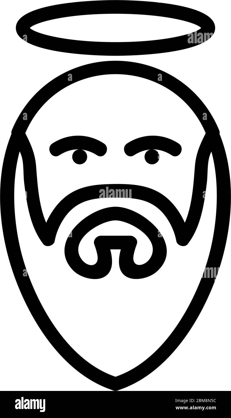saint with halo icon vector outline illustration Stock Vector Image ...