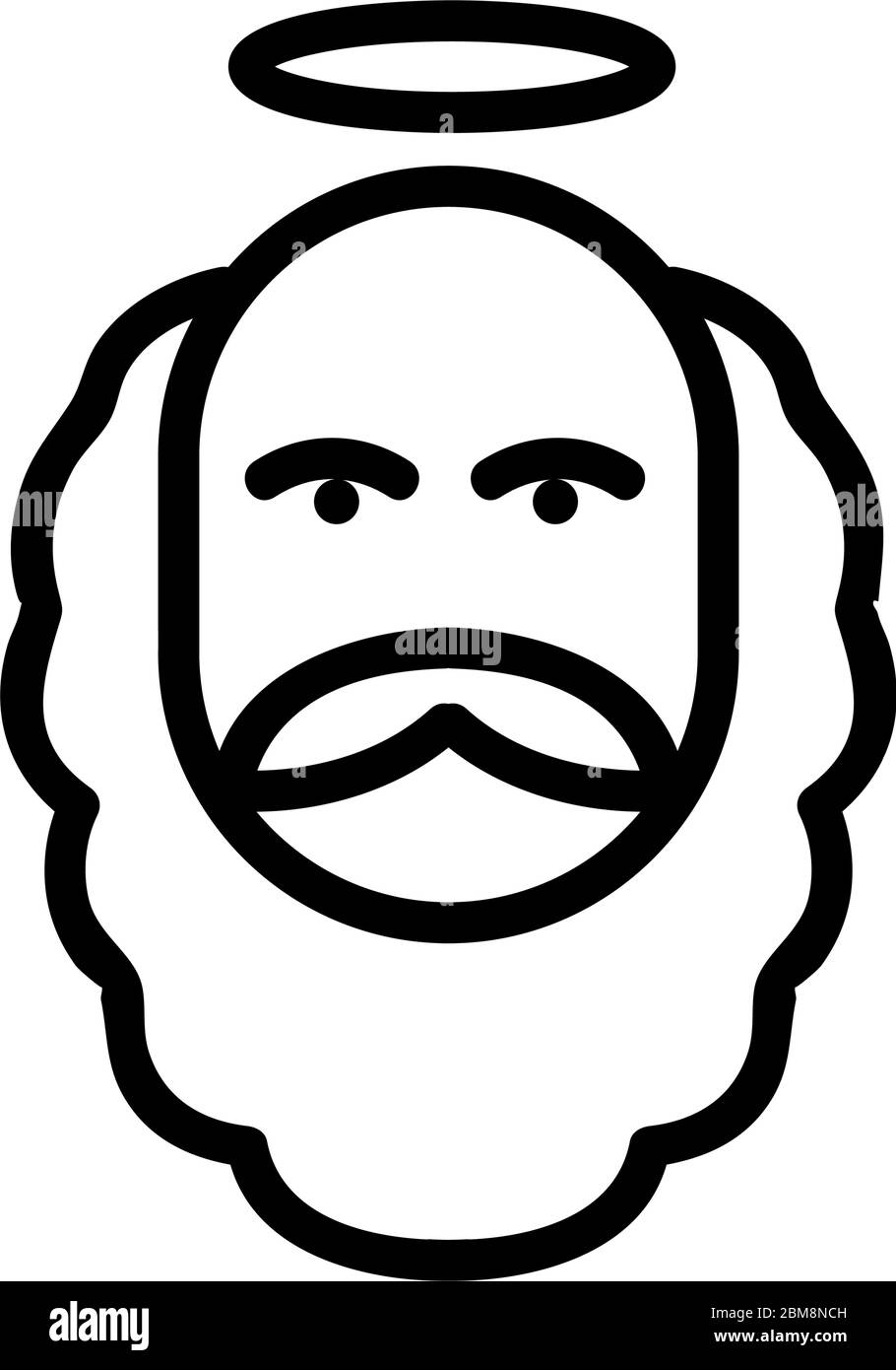 saint nicholas wonderworker icon vector outline illustration Stock ...